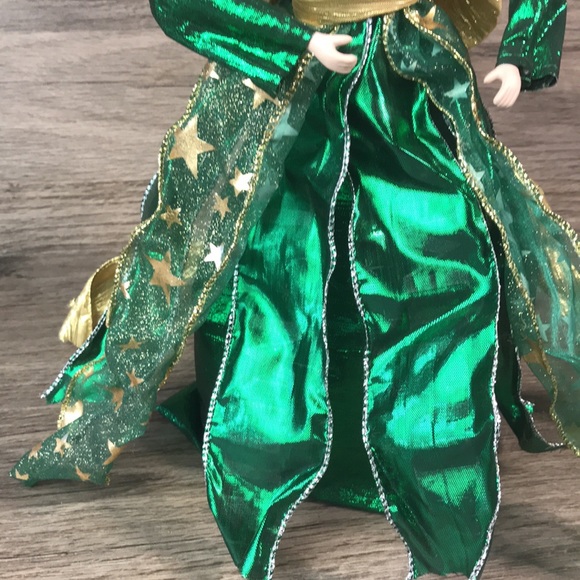 Holiday | Electric Green Gold And Silver Goddess Angel Tree Topper ...